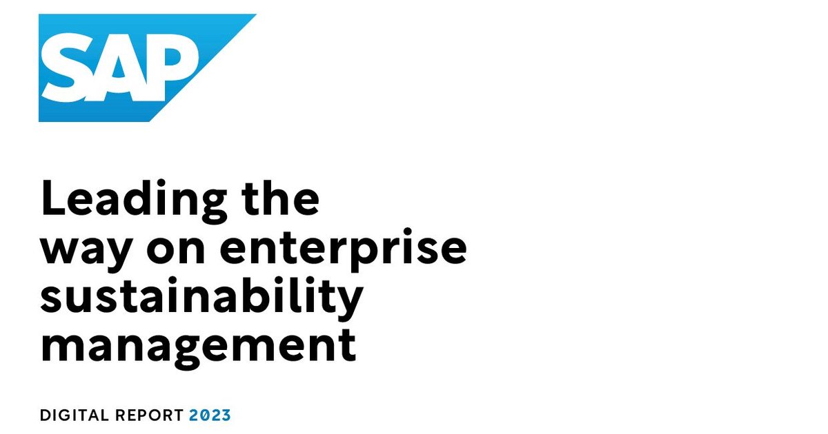 SAP: leading the way on enterprise sustainability management ...
