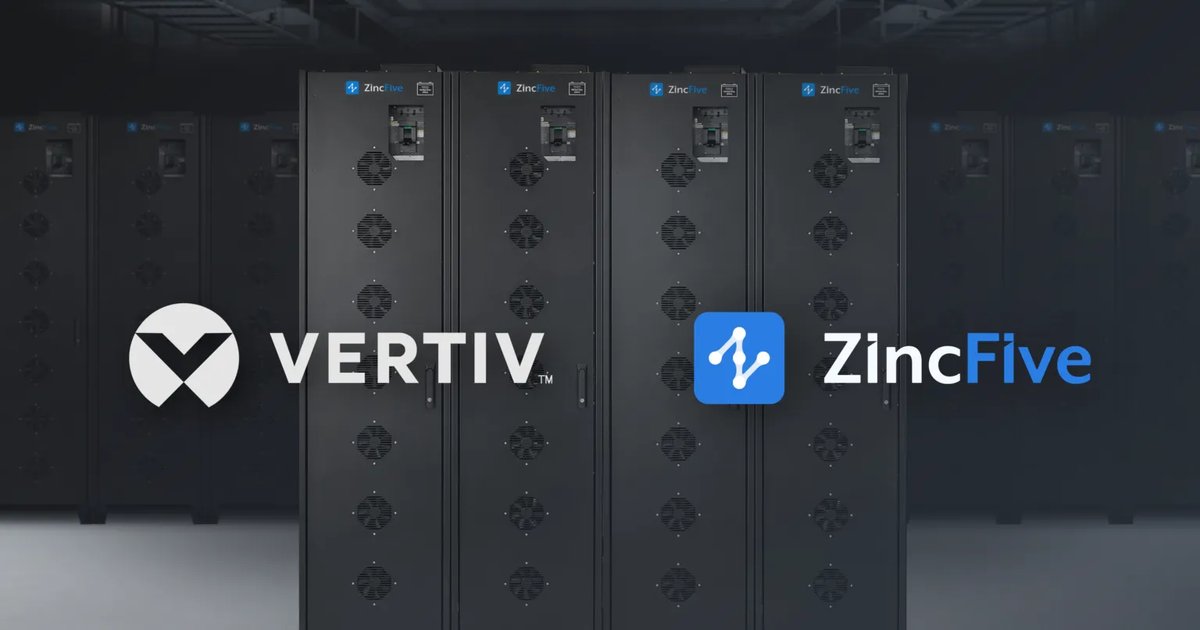 Vertiv Expands Portfolio with ZincFive Battery Series | Data Centre ...