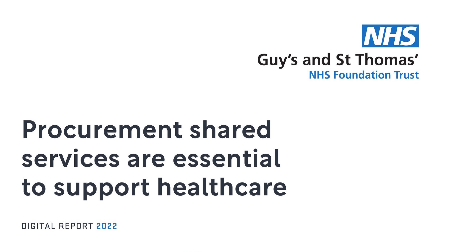 Procurement Shared Services Role In Supporting Healthcare Supply