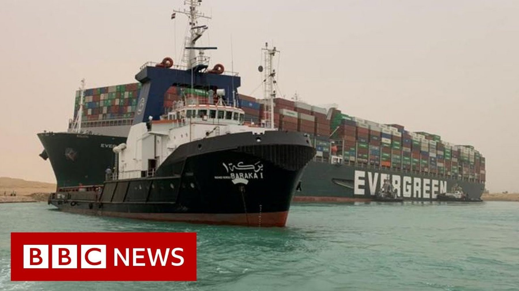 Suez Canal blocked after huge container ship wedged across it - BBC ...