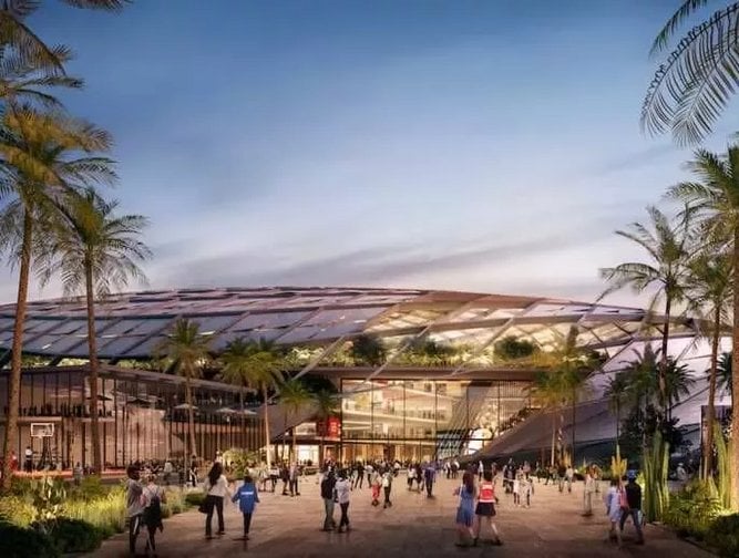 AECOM unveils design of solar-powered basketball stadium for the LA ...